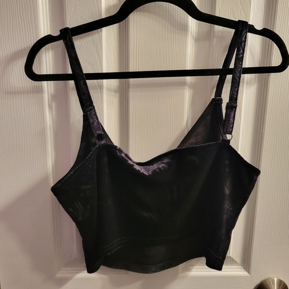 Killstar | Tops | Nwt Killstar Black Velevet Burnout Crop Top | Poshmark